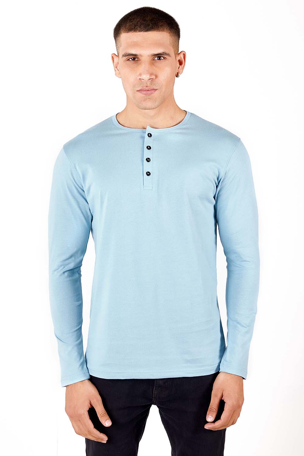 Premium Sky Blue Henley For Men in Pakistan | UrbanRoad.pk – Urban Road
